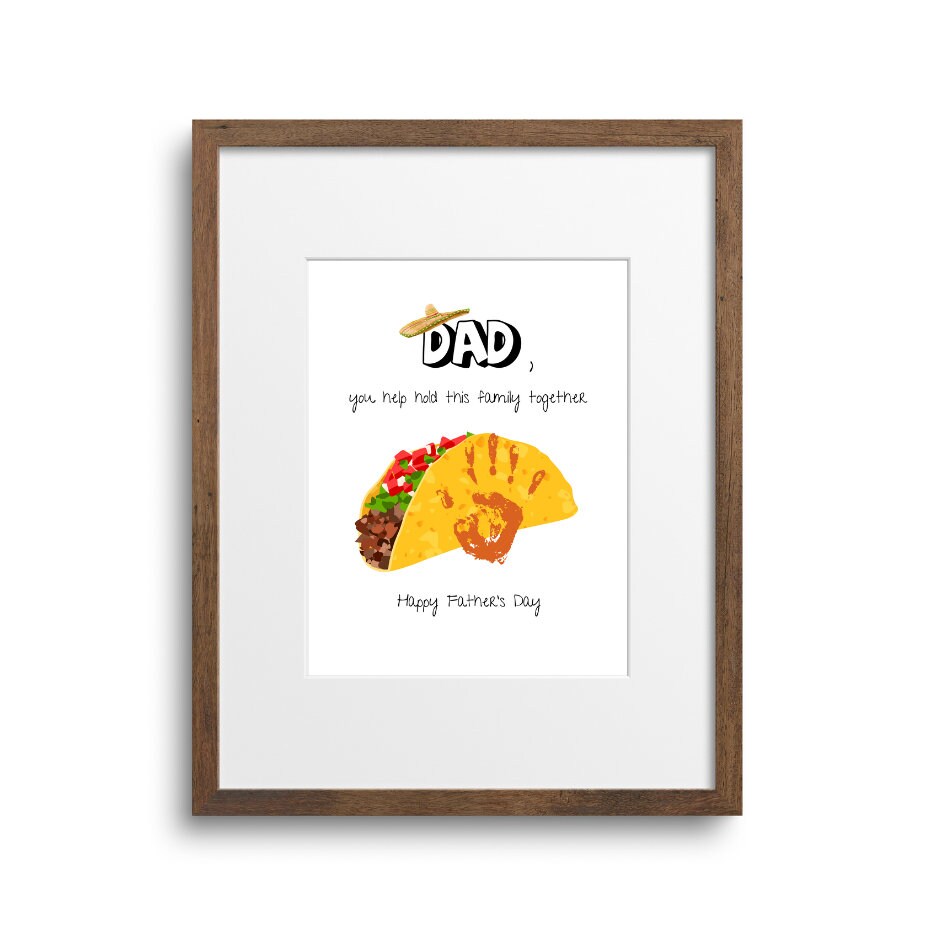 Father’s Day Handprint Art Craft | PRINTABLE | TACO NIGHT Dad Craft ...