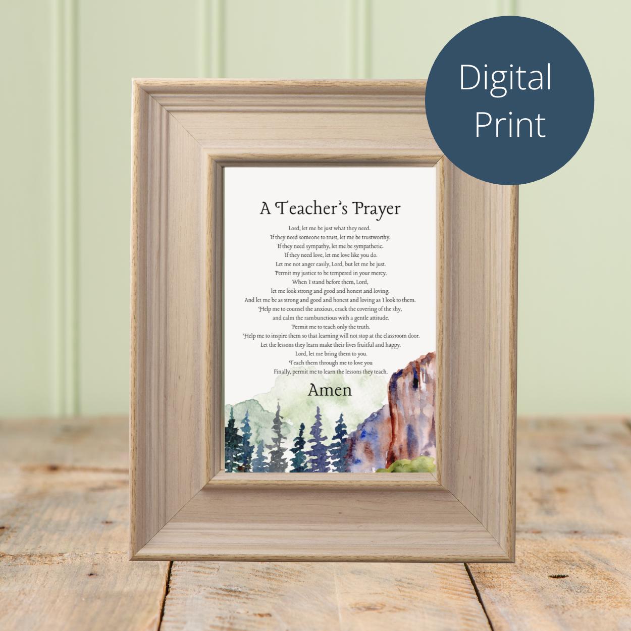 A Teacher’s Prayer Printable | Teacher Appreciation | Teacher Gift ...