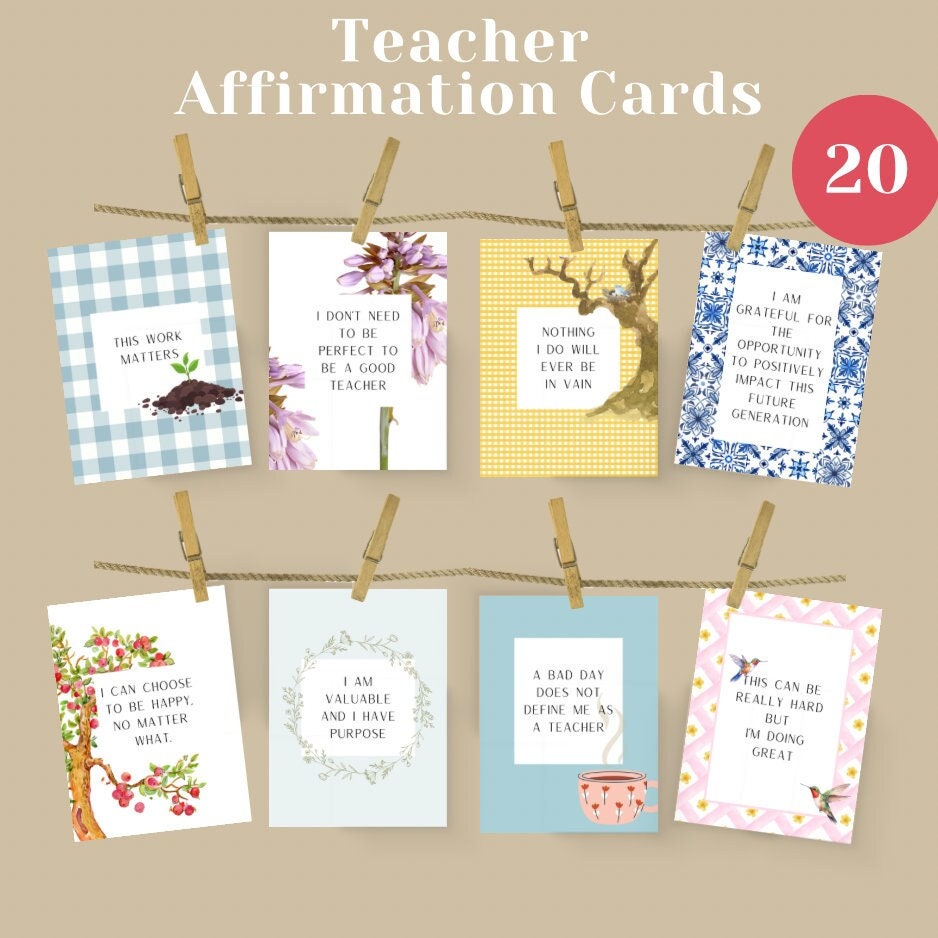 Printable Teacher Affirmation Cards Teacher Inspiration Cards Teacher ...
