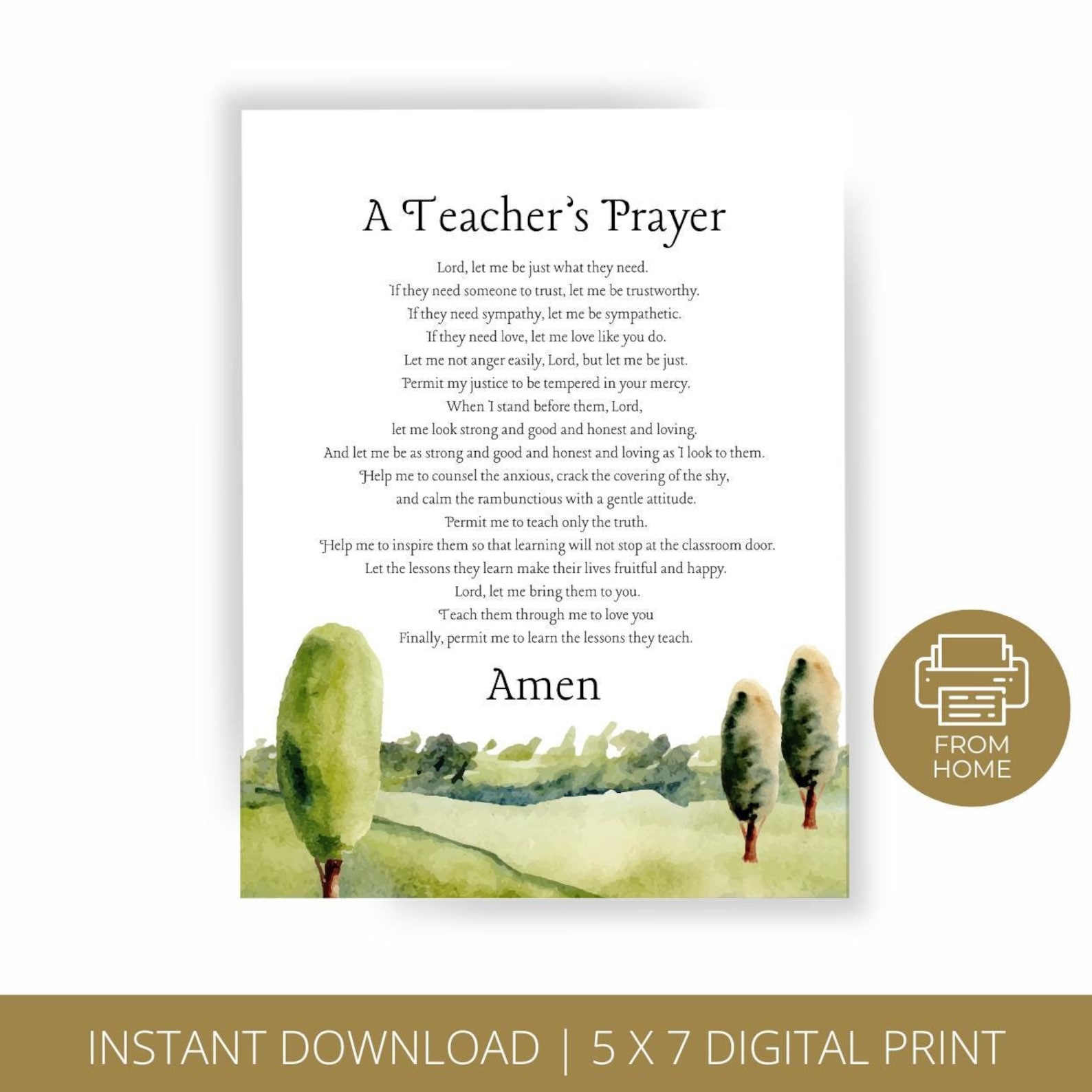 A Teacher's Prayer Printable | Classroom Wall Art (PDF) - Etsy