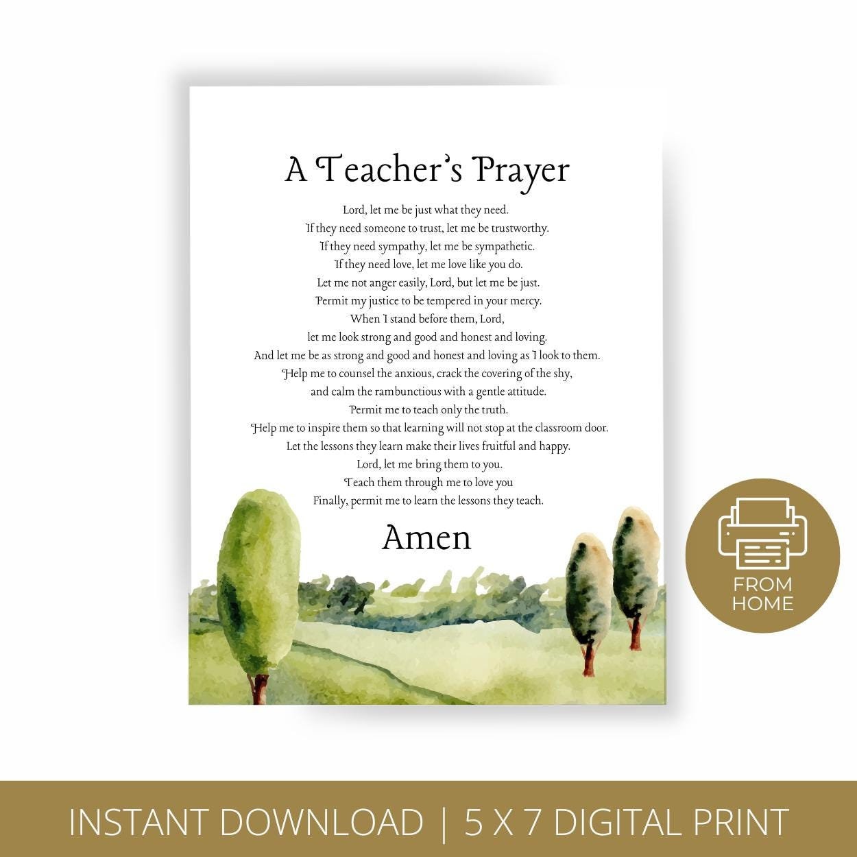 A Teacher’s Prayer Printable | Teacher Appreciation | Teacher Gift ...