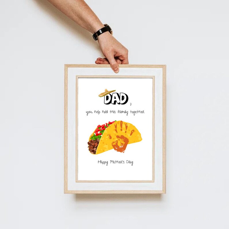 Father’s Day Handprint Art Craft | PRINTABLE | TACO NIGHT Dad Craft ...