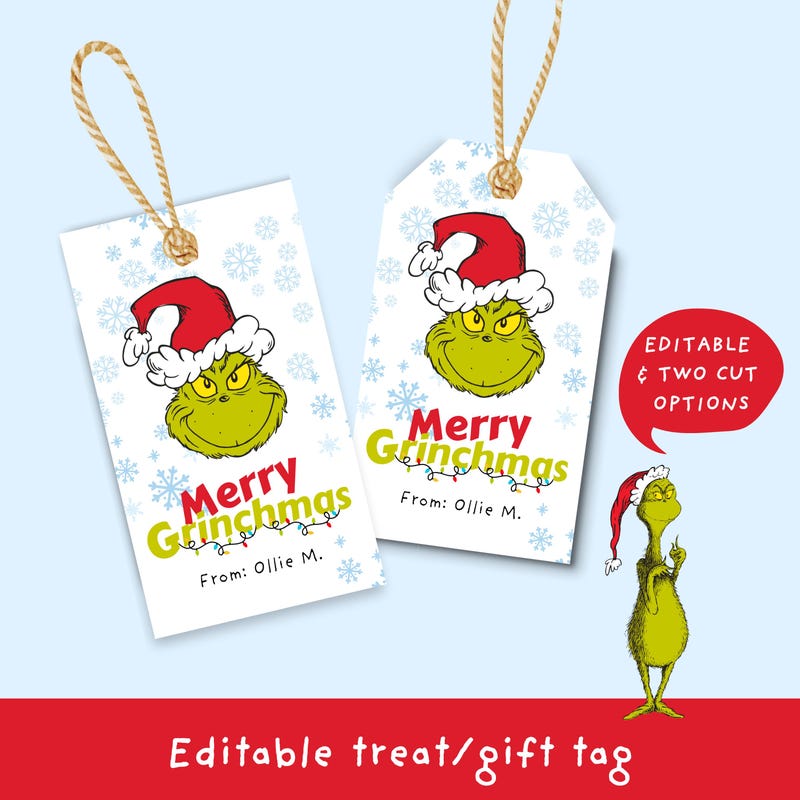 Grinch Svg Name Tags - Etsy