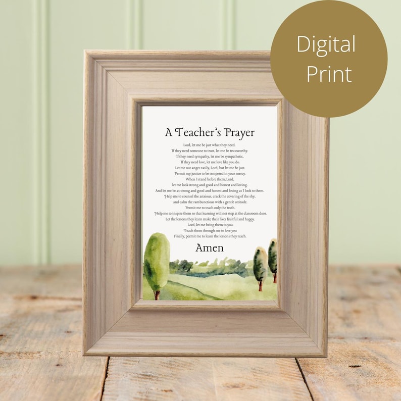 A Teacher’s Prayer Printable | Teacher Appreciation | Teacher Gift ...