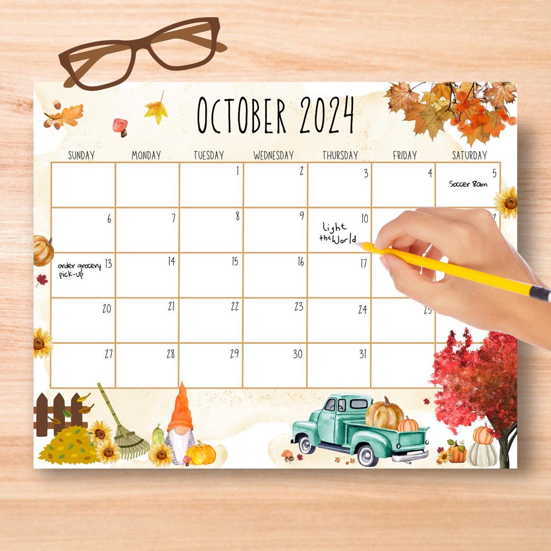 EDITABLE Monthly Calendar 2024, Cute Printable Fillable Editable ...
