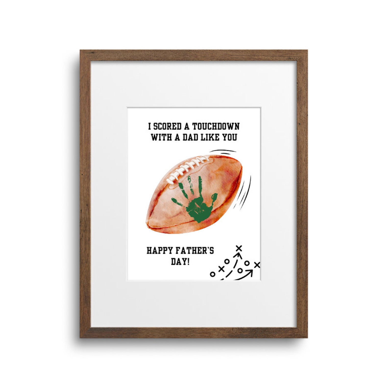 Father’s Day Handprint Craft | PRINTABLE | FOOTBALL Father’s Day Craft ...