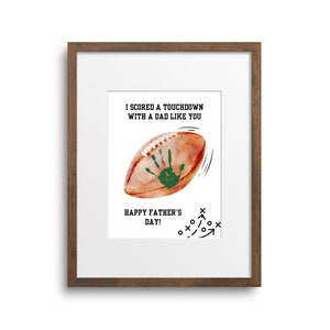 Father’s Day Handprint Craft | PRINTABLE | FOOTBALL Father’s Day Craft ...