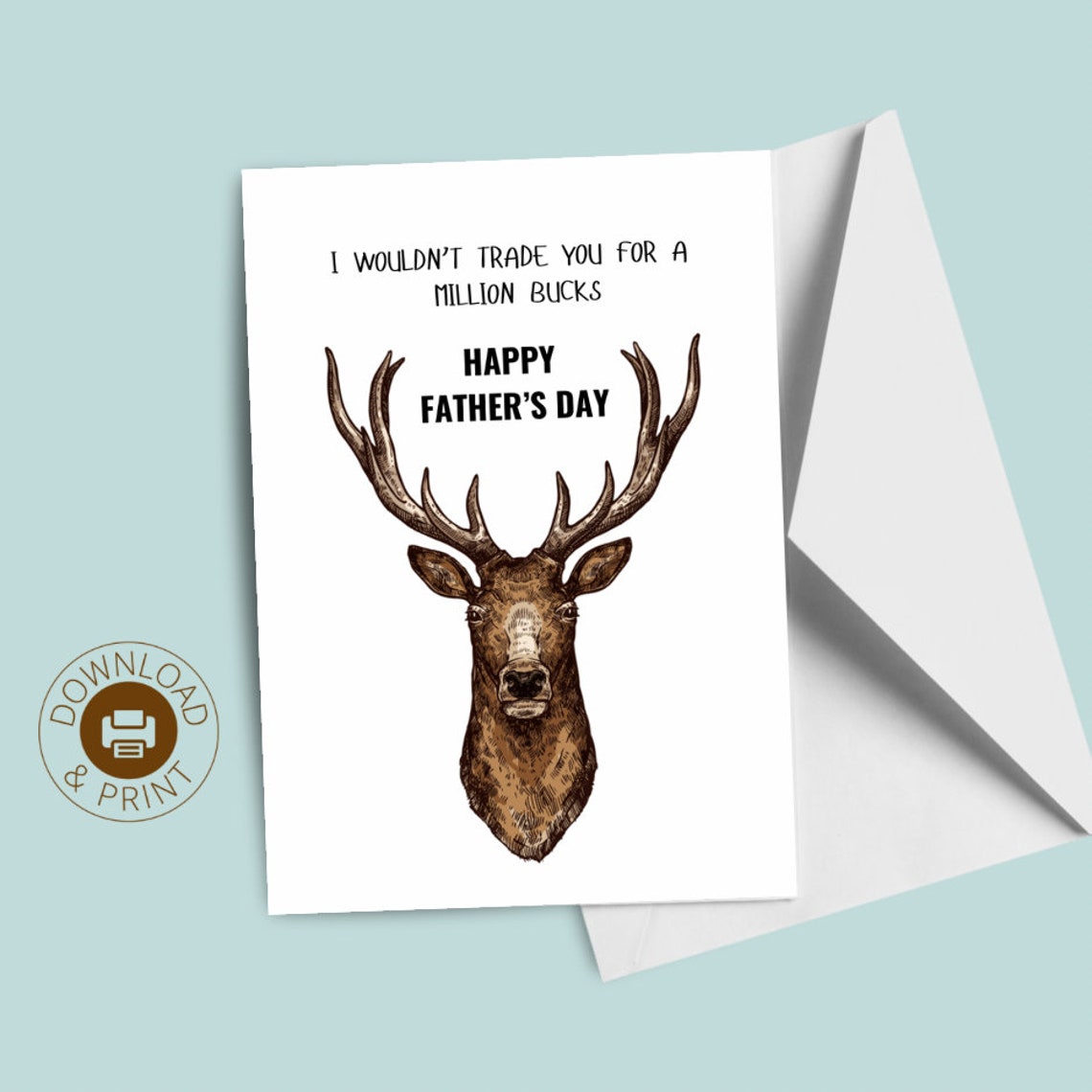 Hunting Father’s Day Card Printable | Buck Father’s Day Card | Instant ...