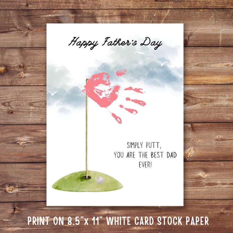 Father’s Day Handprint Craft | PRINTABLE | GOLF Father’s Day Craft ...