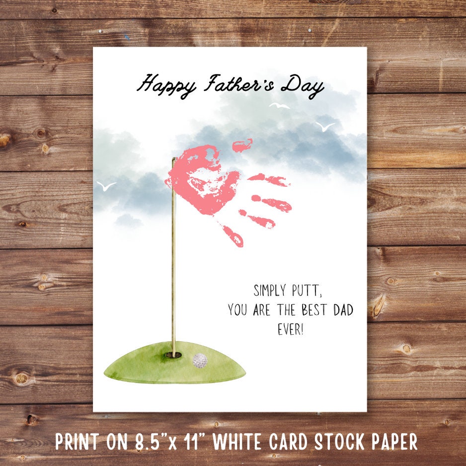 Father’s Day Handprint Craft | PRINTABLE | GOLF Father’s Day Craft ...