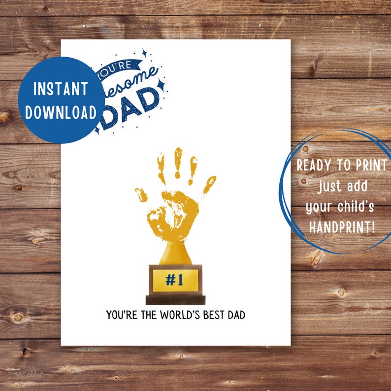 Father’s Day Handprint Craft | PRINTABLE | You’re the World’s Best Dad ...