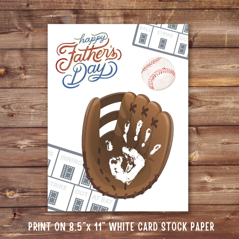 Father's Day Baseball Handprint Art | DIY Keepsake Gift (printable) - Etsy