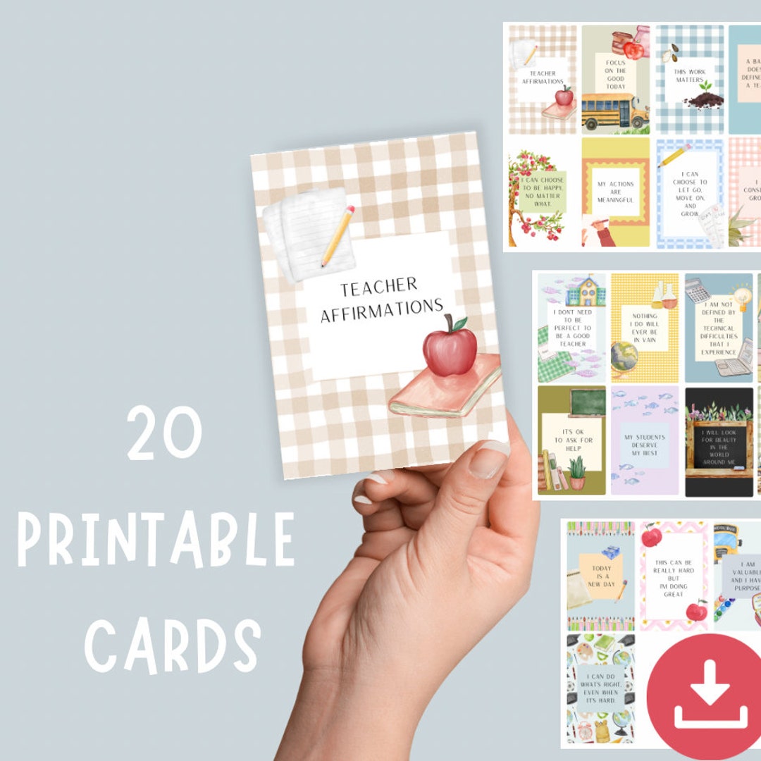 Printable Teacher Affirmation Cards | Teacher Inspiration Cards ...