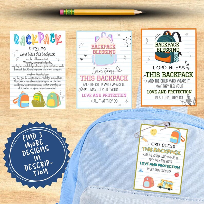 Backpack Blessings Tag | Backpack Prayer Tag | Church Printable ...