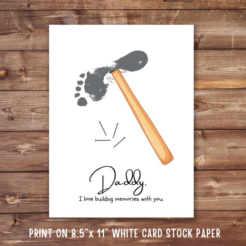 Father’s Day Footprint Craft | PRINTABLE | Gift for Dad From Kids| Diy ...