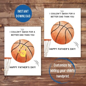Father’s Day Handprint Craft | PRINTABLE | BASKETBALL Father’s Day ...