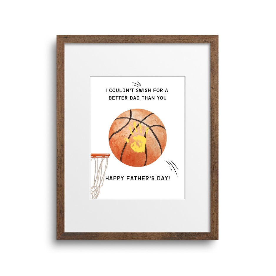 Father’s Day Handprint Craft | PRINTABLE | BASKETBALL Father’s Day ...