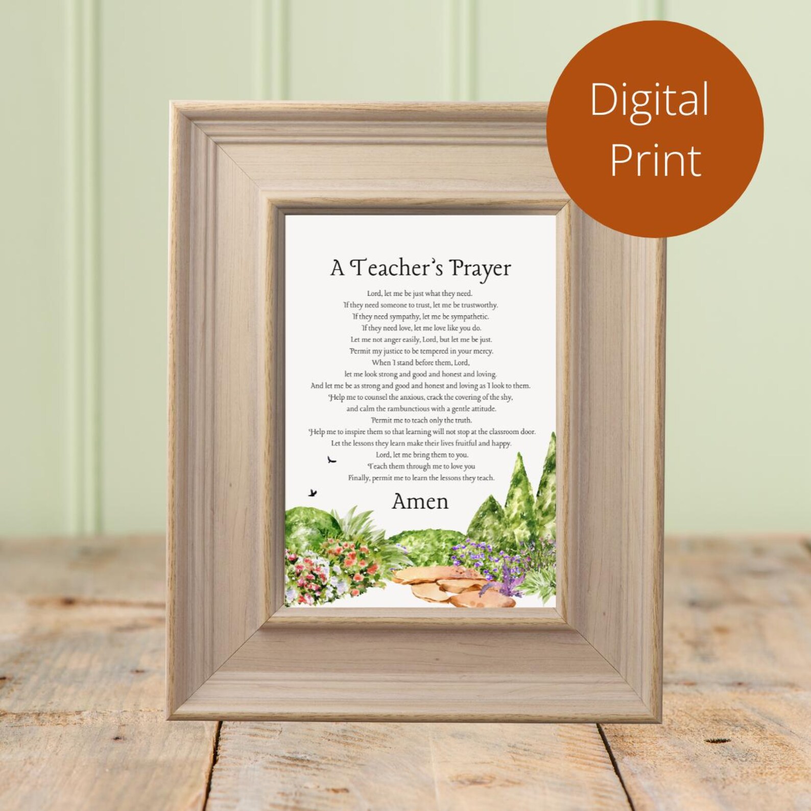 Teacher's Prayer Printable: Classroom Decor, Teacher Appreciation Gift ...