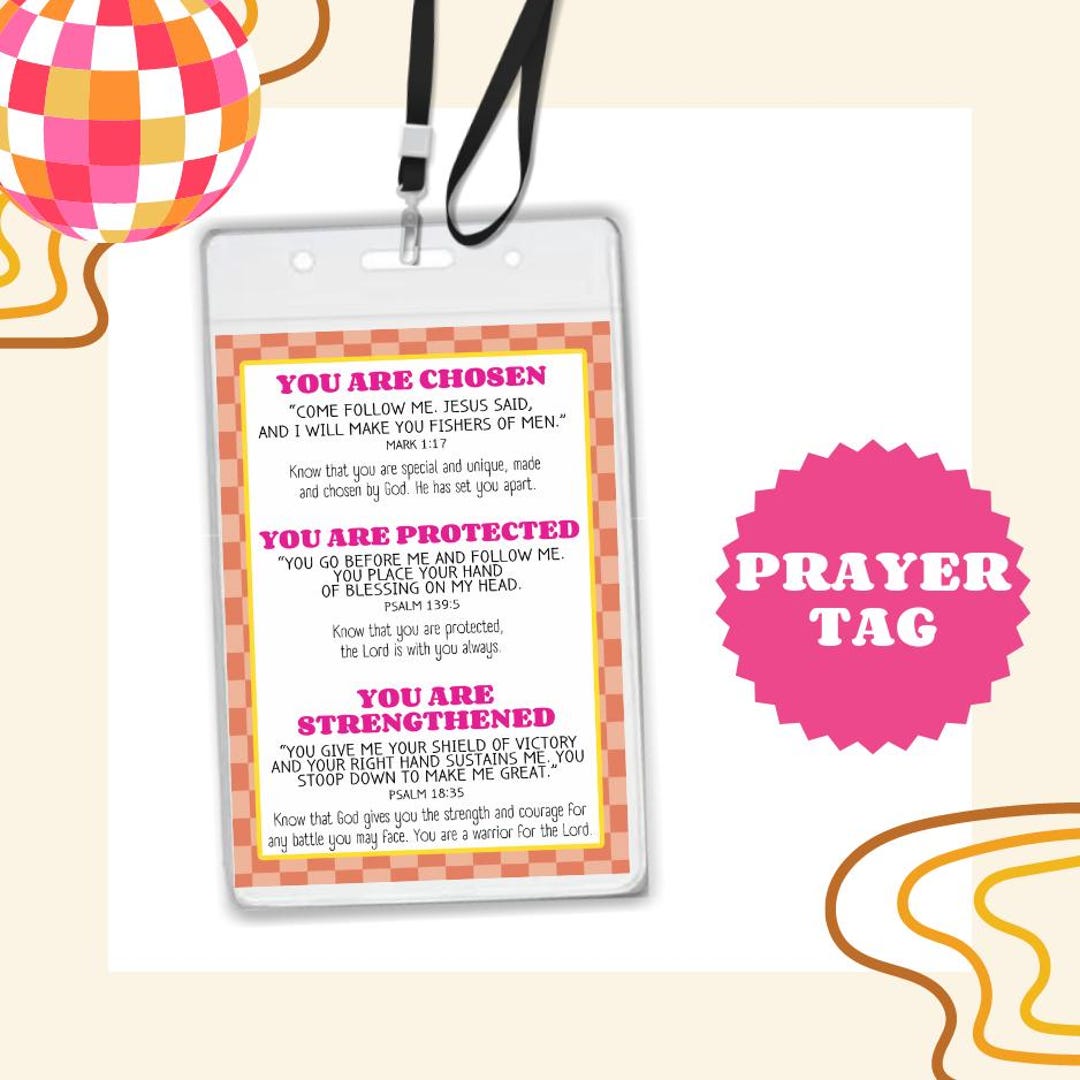 Prayer Tag | Backpack Blessings Tag | Church Printable | Religious Tags ...
