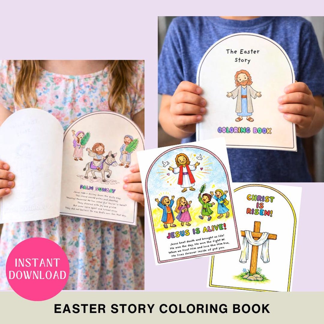 PRINTABLE Easter Story Coloring Book: Christian Kids Bible Activity ...