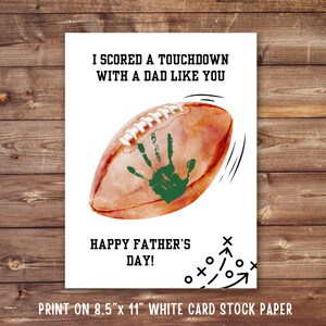Father’s Day Handprint Craft | PRINTABLE | FOOTBALL Father’s Day Craft ...