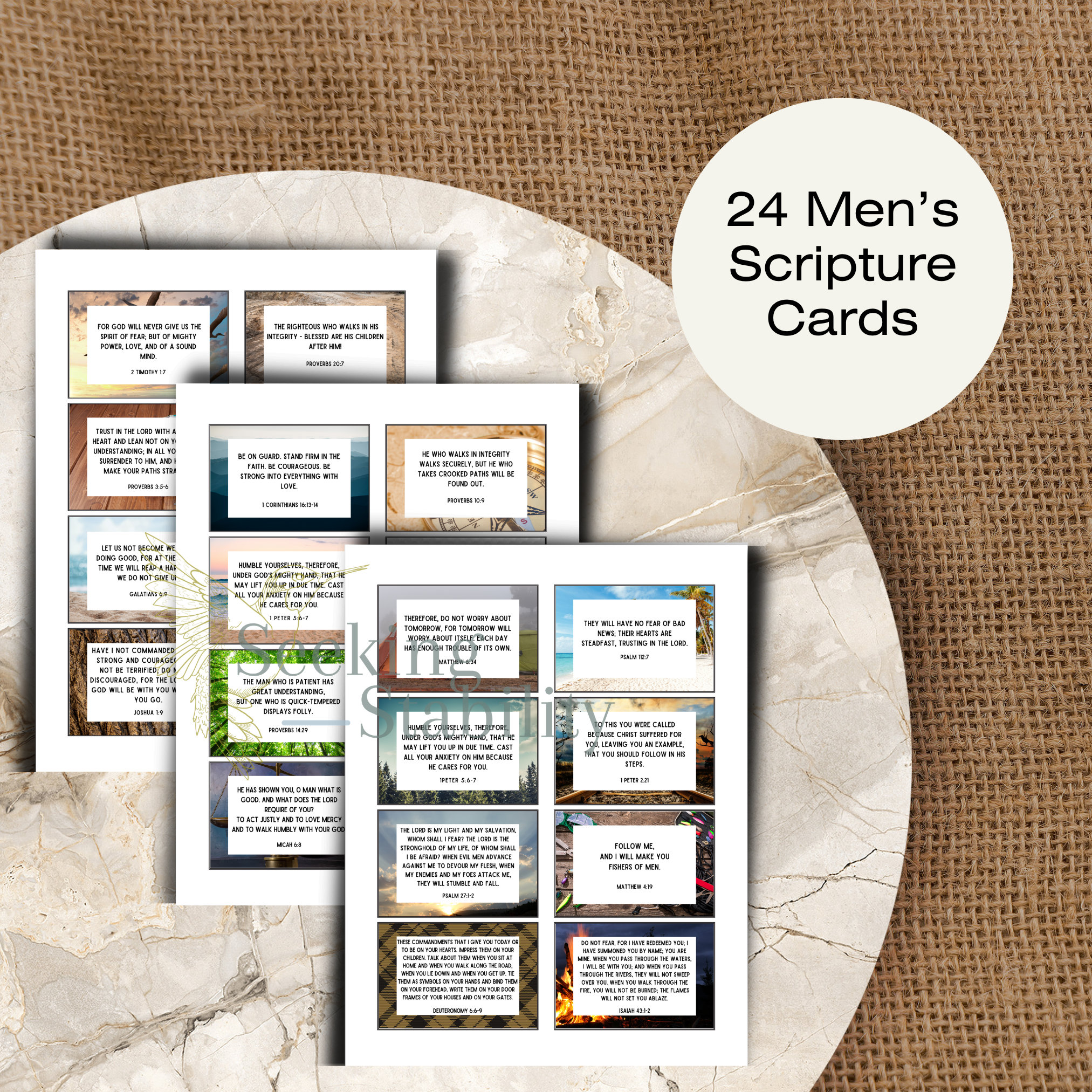 Men’s Printable Scripture Cards | Men Bible Affirmation Cards | Gifts ...