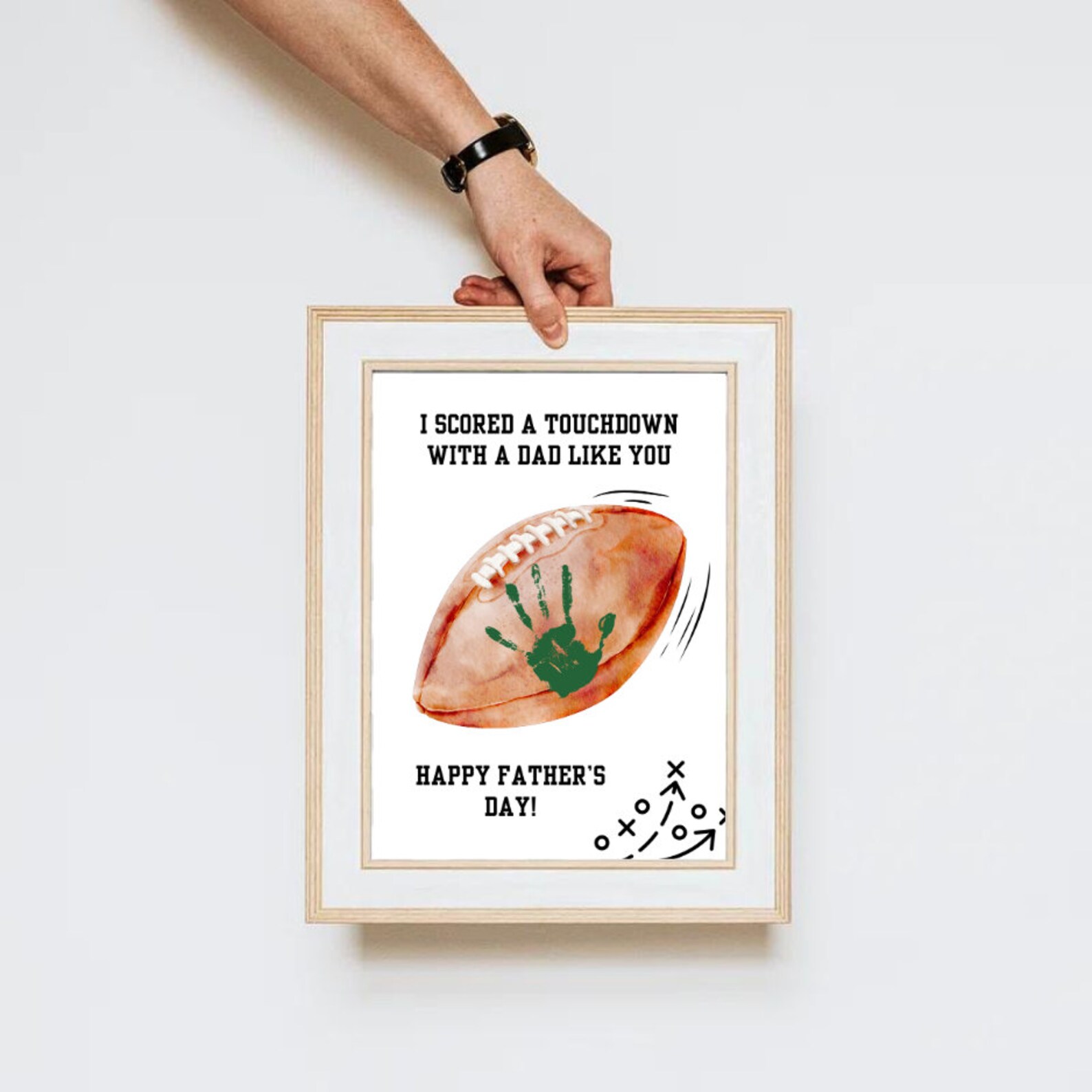 Father’s Day Handprint Craft | PRINTABLE | FOOTBALL Father’s Day Craft ...