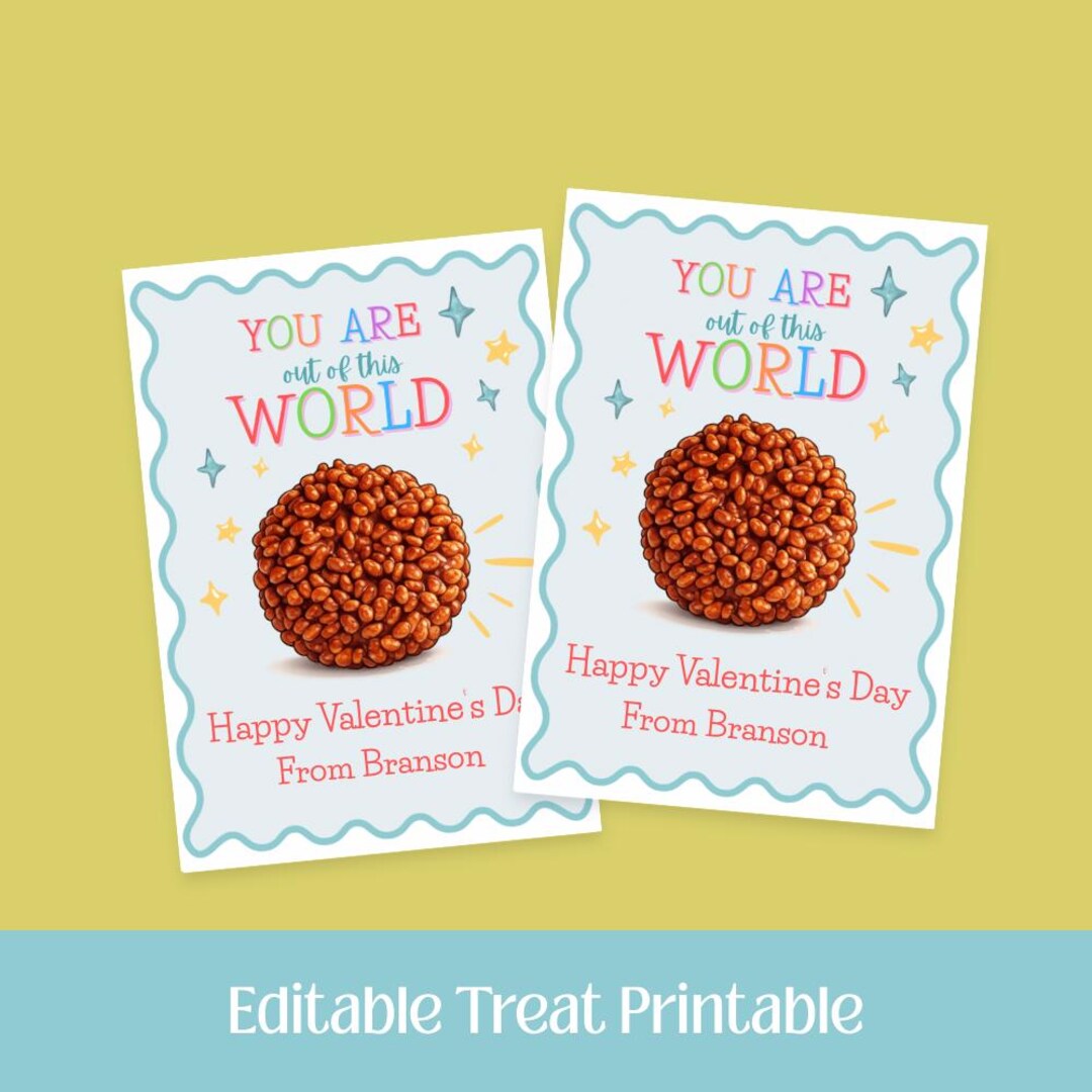 PRINTABLE Valentine's Day Treat Cards, Kids Classroom Editable Canva ...