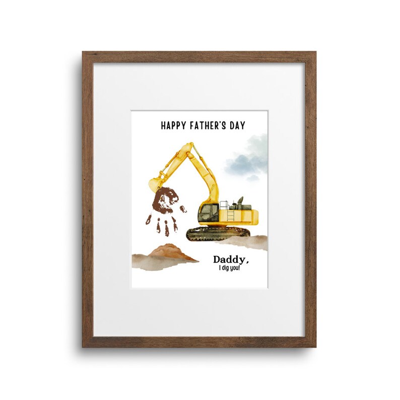 Father’s Day Handprint Craft | PRINTABLE | EXCAVATOR Father’s Day Craft ...