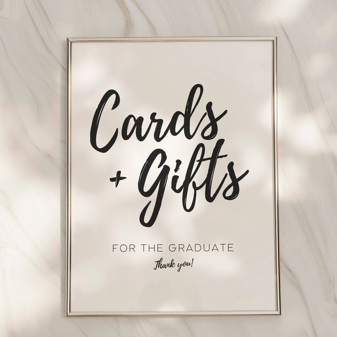 Graduation Gifts Sign | Printable Graduation Gift Table Sign | Editable ...