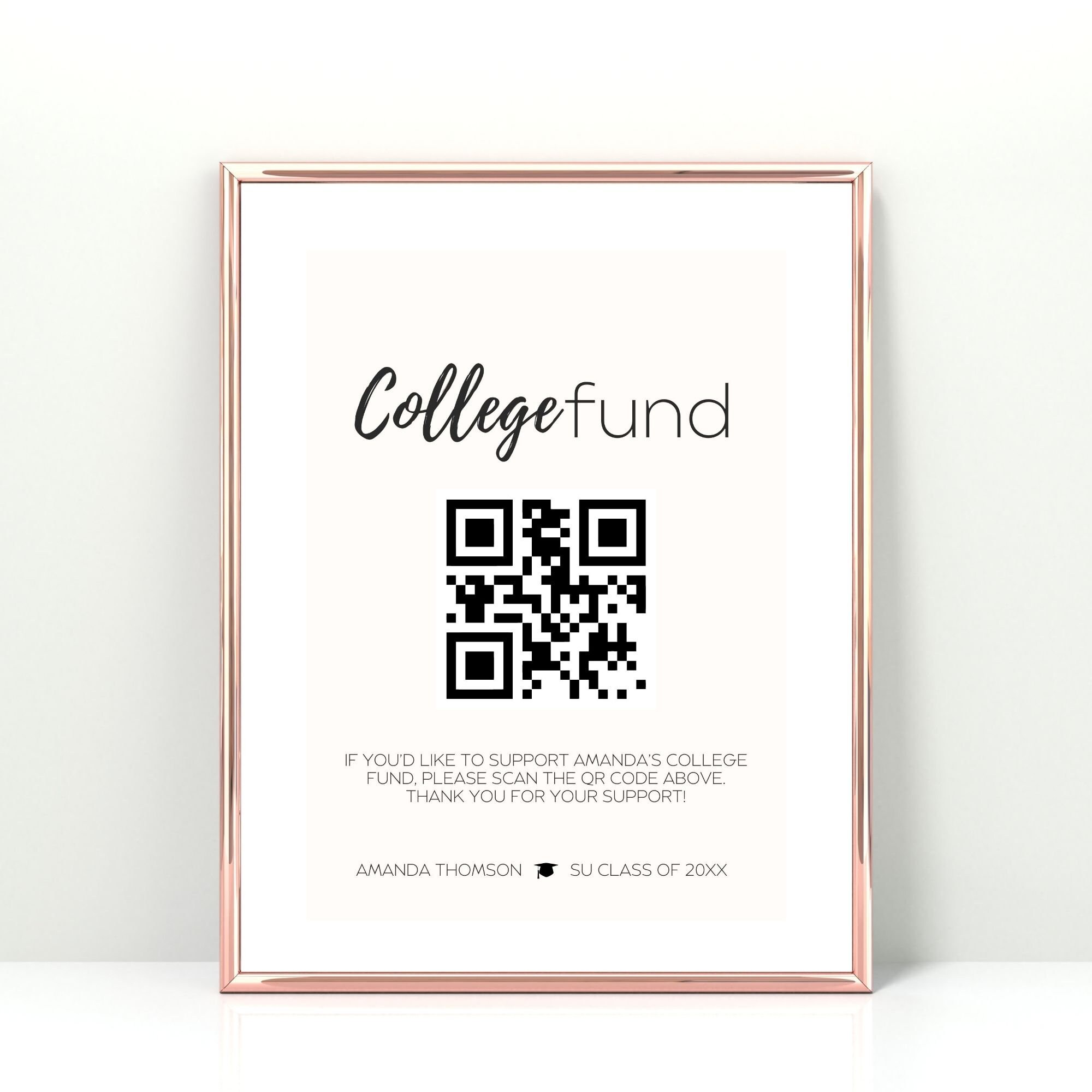 Graduation Party Sign Printable Graduation College Fund Sign Editable ...
