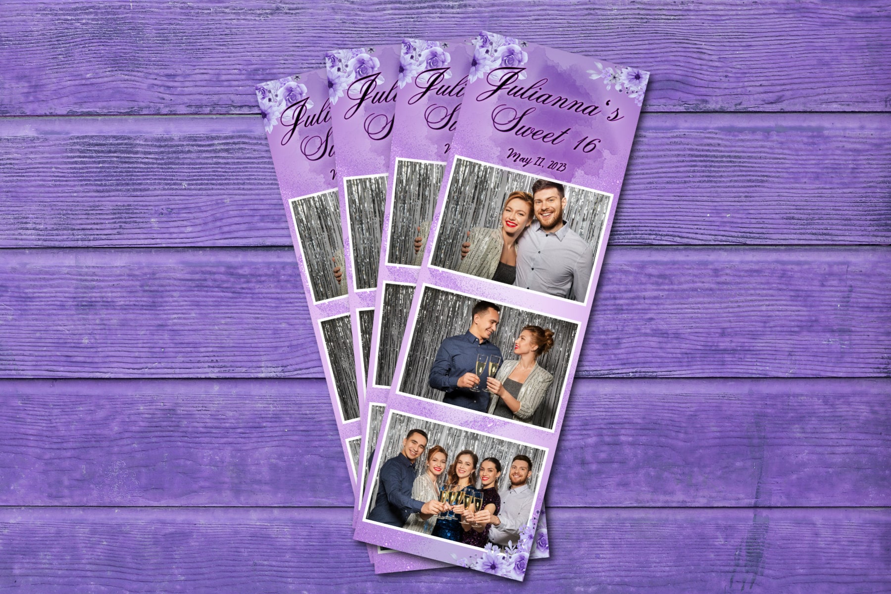 Purple 2x6 Photo Booth Template - Etsy