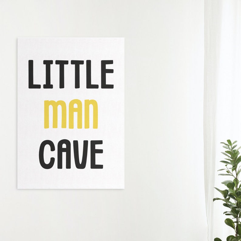Little Man Cave, Smiley Gallery Set, Downloadable Print, Kids Room ...