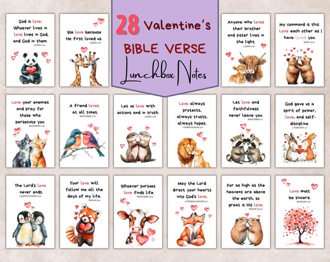 God's Love Bible Verse Note Cards | Printable Scripture Valentines ...