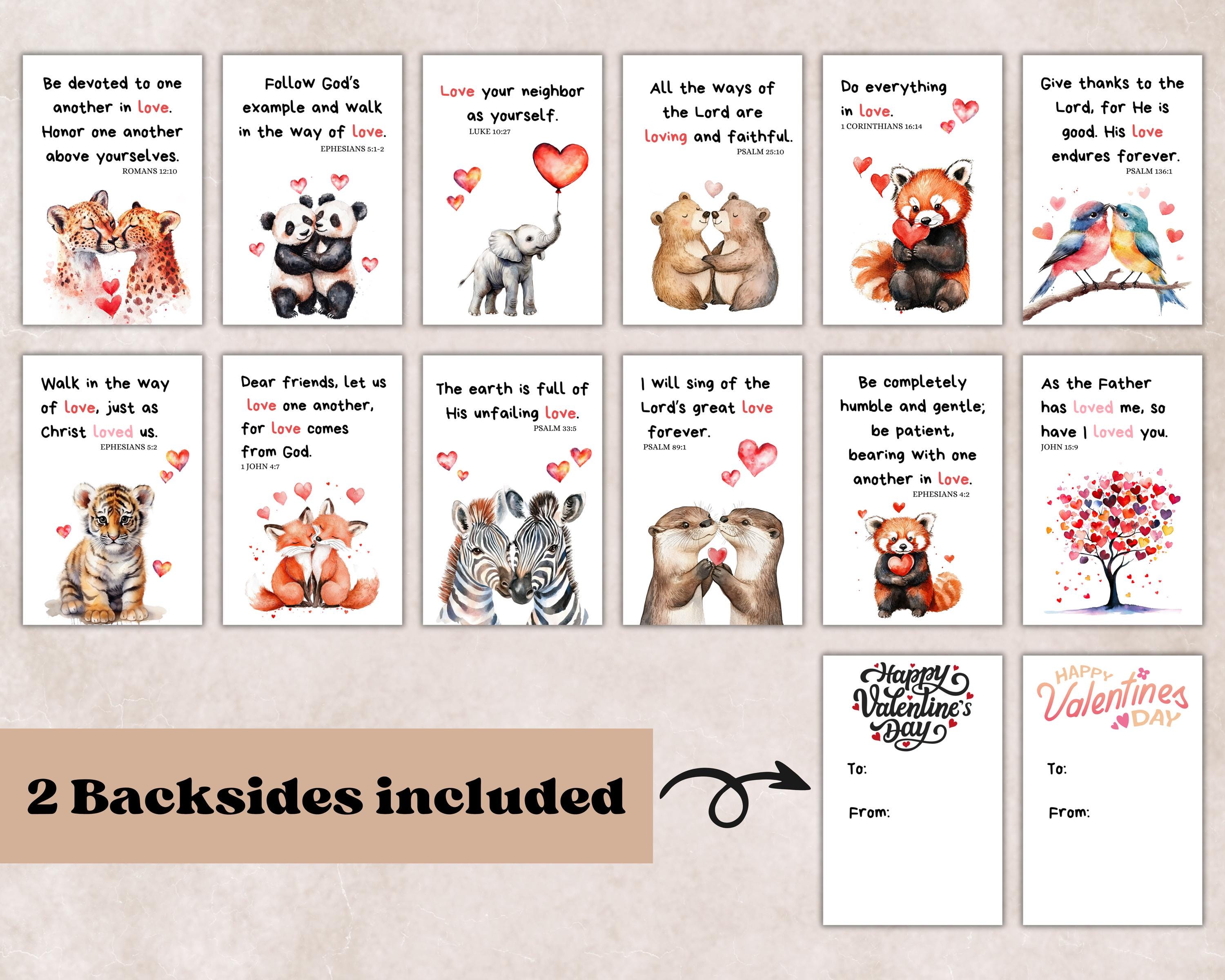 Lunch Box Notes, Christian Valentines Day for Kids, 28 Bible Verse ...