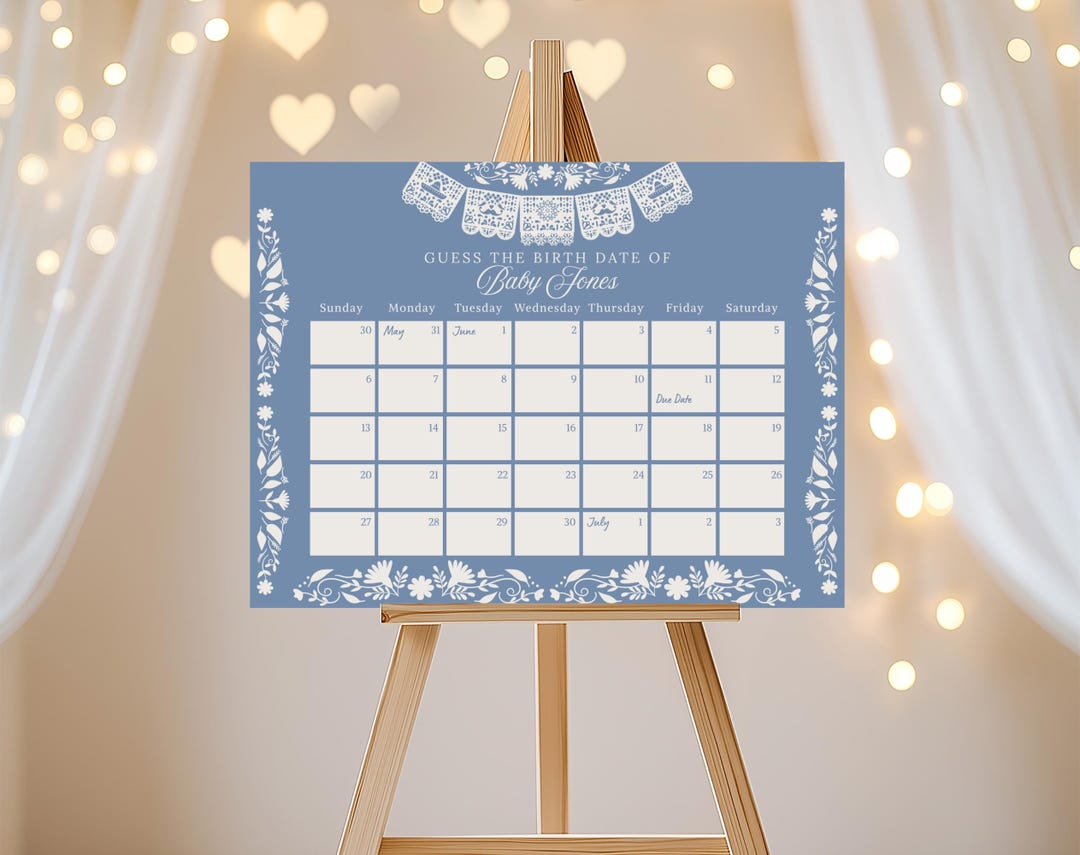 Cielito Lindo Due Date Calendar, Papel Picado Due Date Board, Canva ...