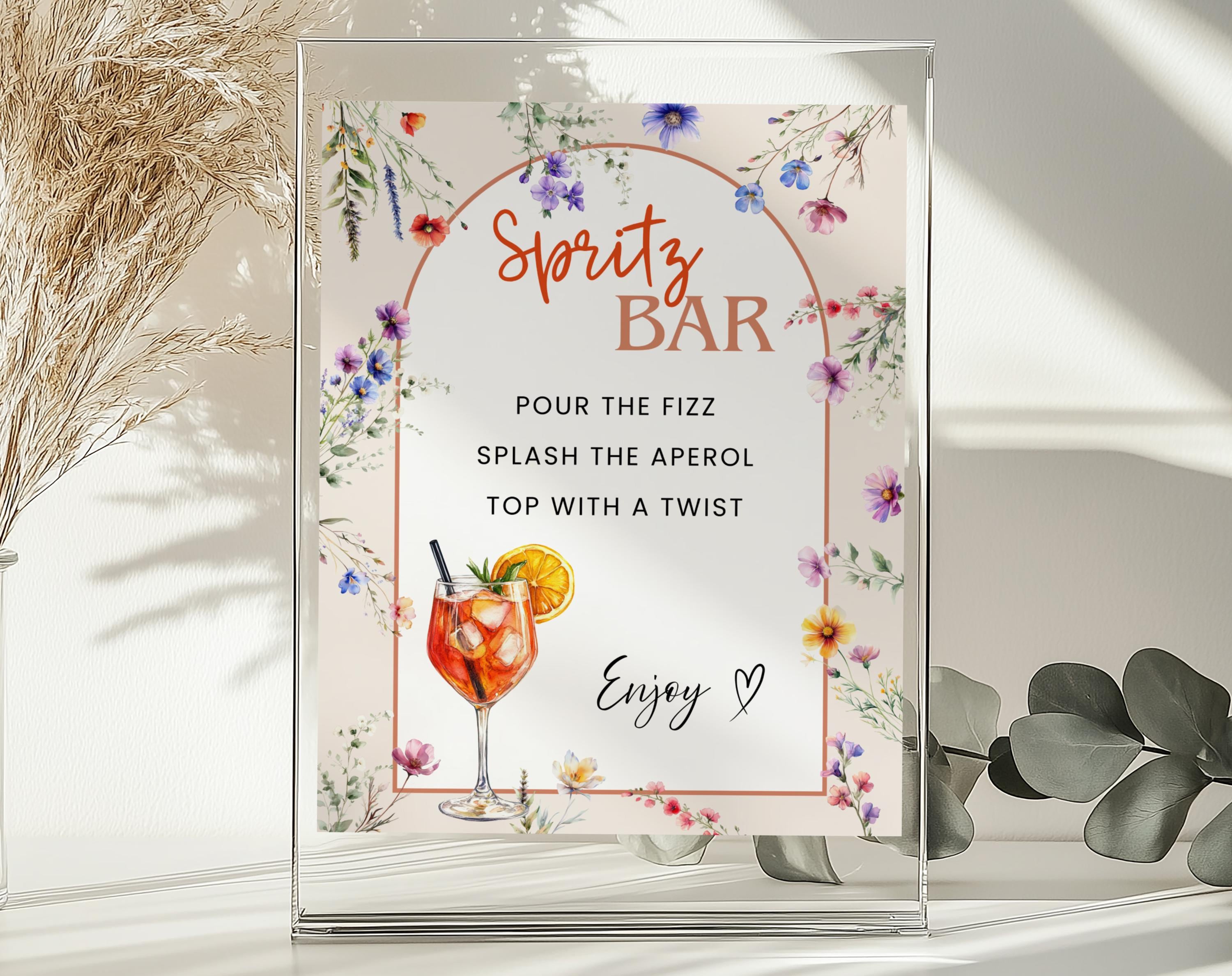 Aperol Spritz Bar Sign, Wedding Bar Sign, Graduation Cocktail Menu ...