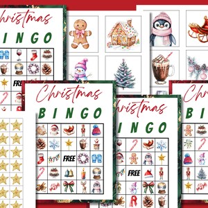 Christmas Bingo, 30 Unique Printable Game Bingo Cards, Christmas Party ...