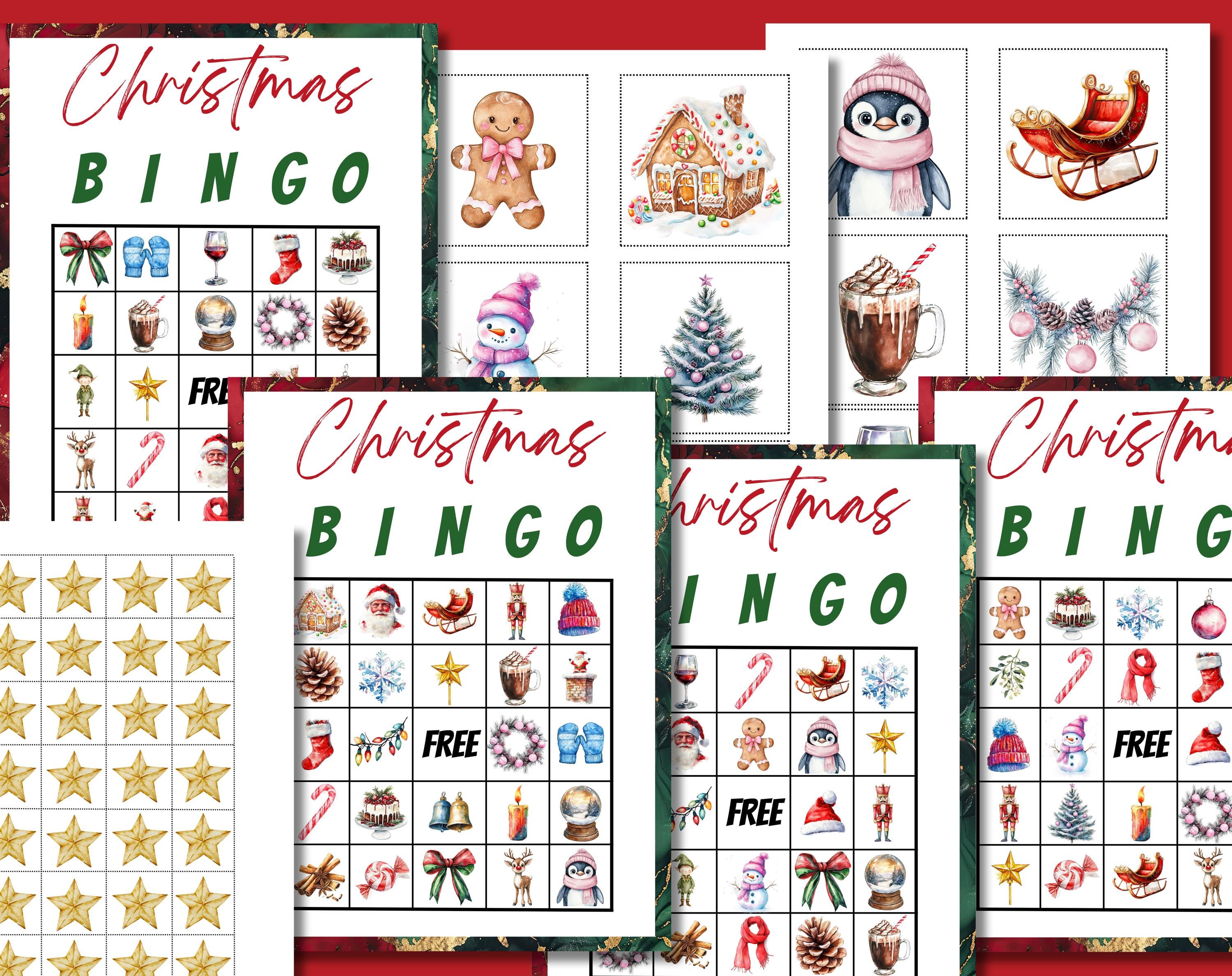 Christmas Bingo, 30 Unique Printable Game Bingo Cards, Christmas Party ...
