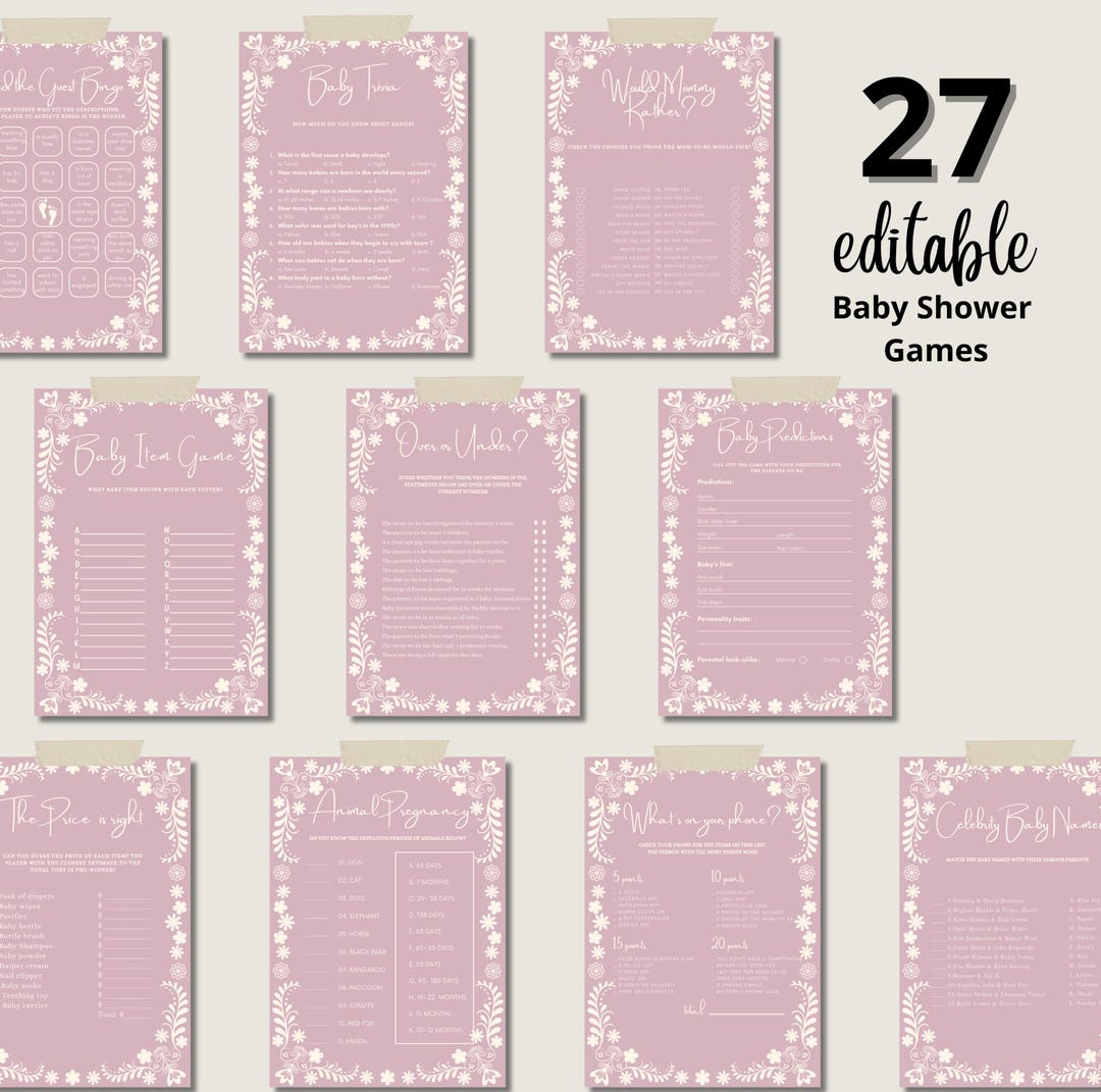 Cielito Lindo Baby Shower Games Bundle, Mexican Theme Baby Shower Game ...