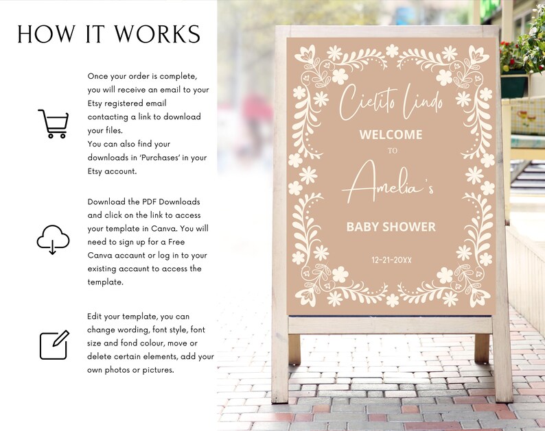 Cielito Lindo Baby Shower Welcome Sign, Mexican Themed Baby Shower ...