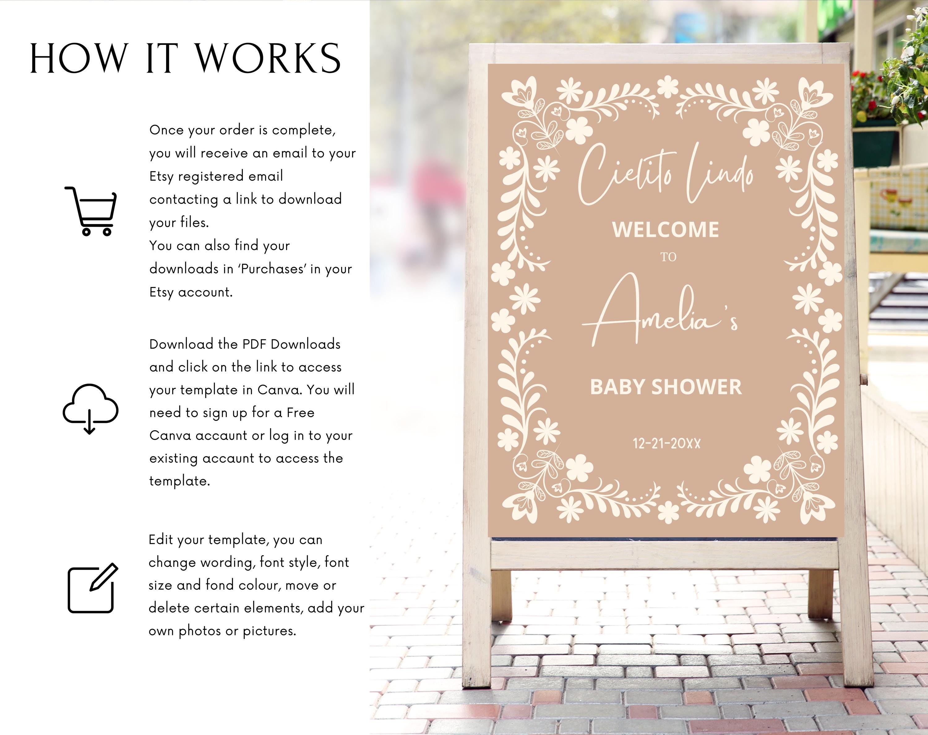 Cielito Lindo Baby Shower Welcome Sign, Mexican Themed Baby Shower ...