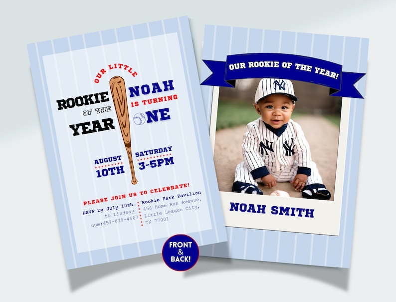 1st BIRTHDAY INVITATION BOY | Baseball Birthday Invitation, Rookie of ...