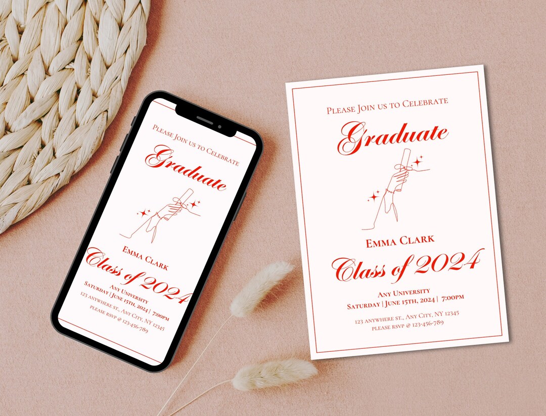GRADUATION INVITATION TEMPLATE | Congrats Grad, Graduation Invites ...