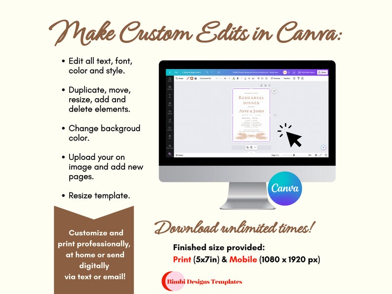 RUSTIC REHEARSAL DINNER Invitation | Rustic Wedding Invitation Template ...