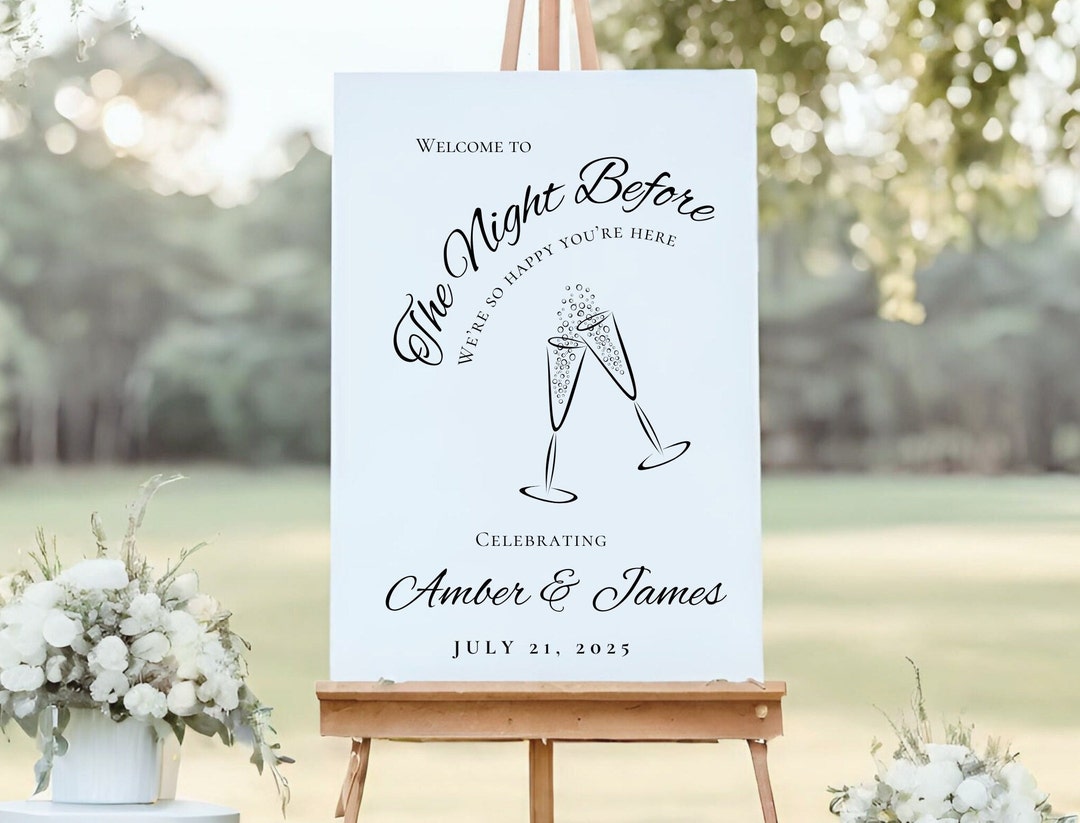 REHEARSAL DINNER SIGN | the Night Before Welcome Sign | Rehearsal ...