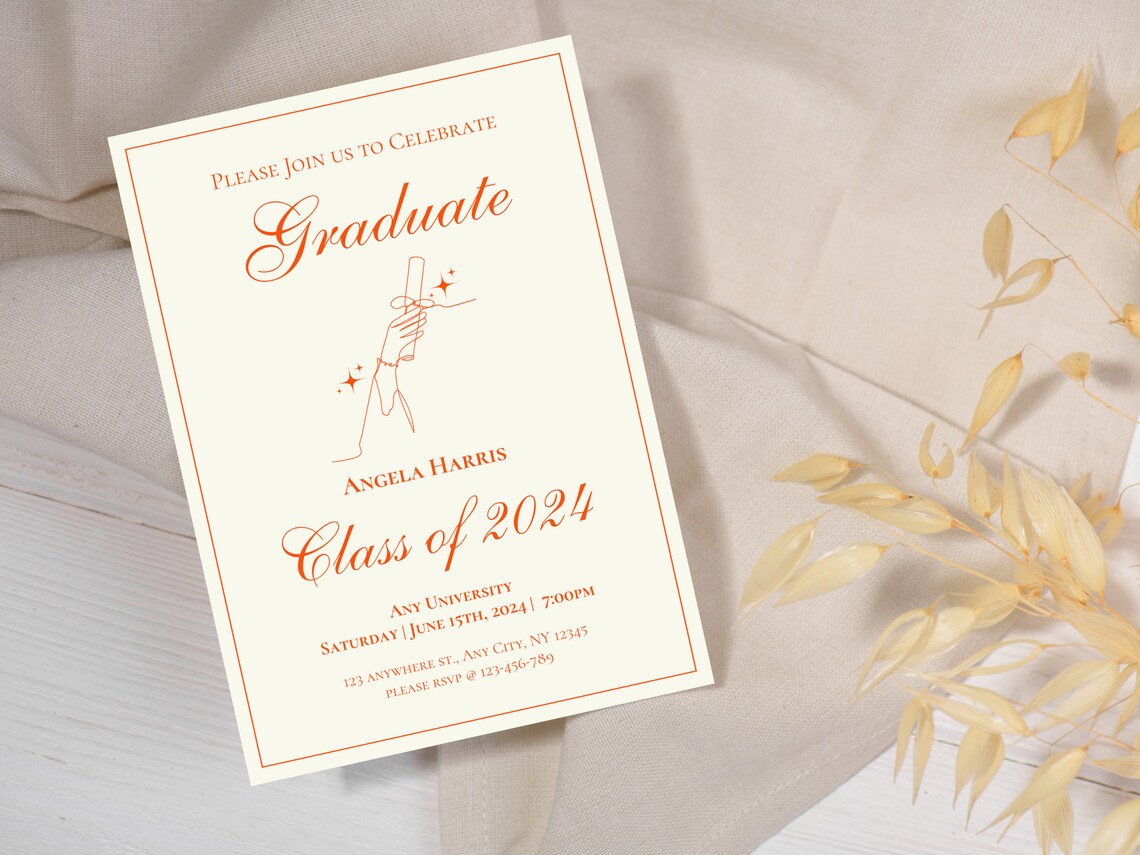 Graduation Invitation TEMPLATE CONGRATS GRAD Graduation Invites ...