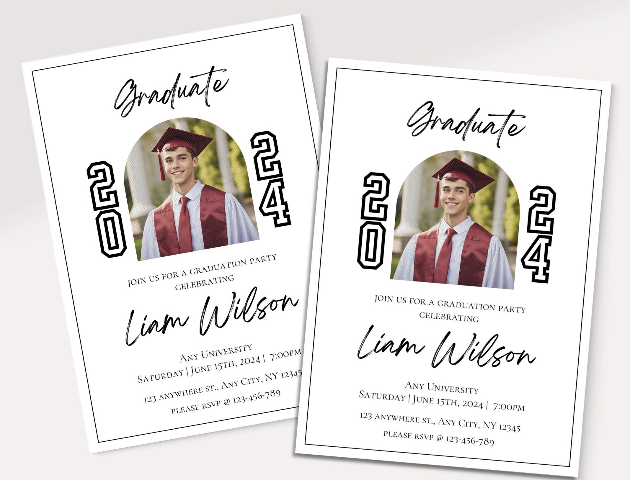 GRADUATION INVITATION TEMPLATE | Congrats Grad, Graduation Invites ...