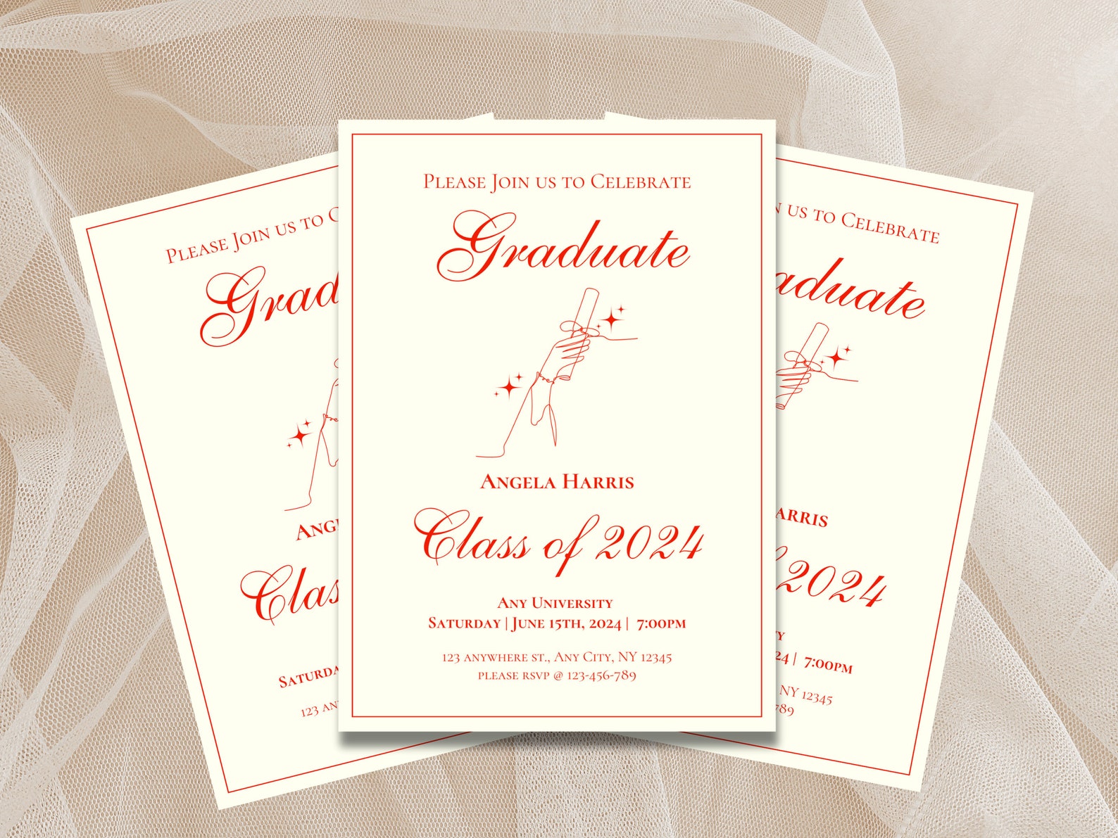 Graduation Invitation TEMPLATE CONGRATS GRAD Graduation Invites ...