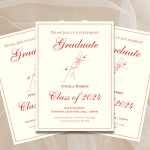 Graduation Invitation TEMPLATE | CONGRATS GRAD | Graduation Invites ...